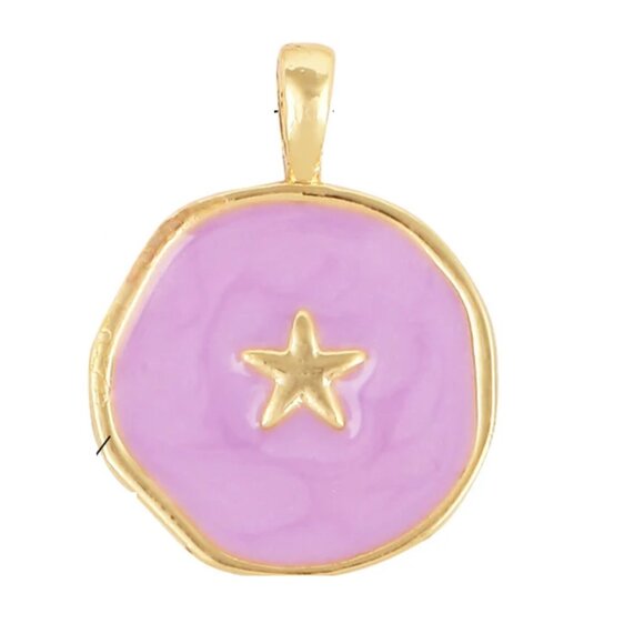 Jewelry | Gold Lilac Star Enamel Pendant | Poshmark